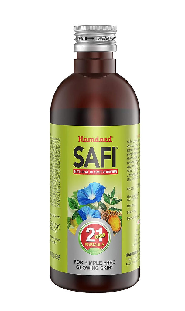 "Hamdard Safi 200ml - Herbal Tonic for Skin Health & Detoxification ...